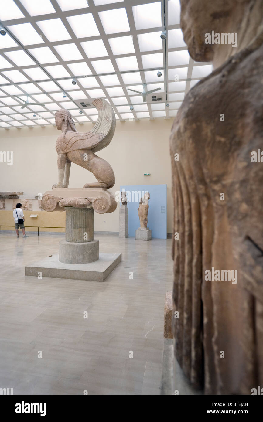 Delphi, Greece. Museum of Ancient Delphi, the Sphinx of the Naxiens ...