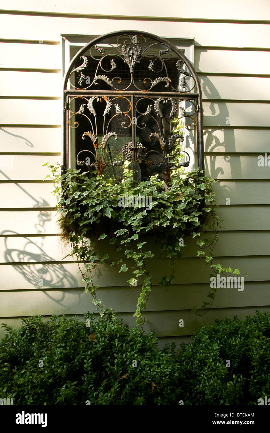 Window box made of wrought iron Stock Photo - Alamy