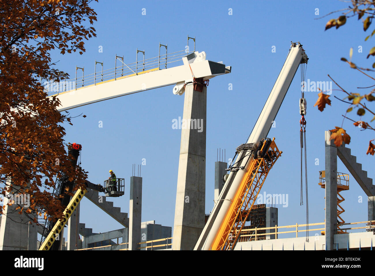 Construction of a modern arena type stadium Stock Photo - Alamy