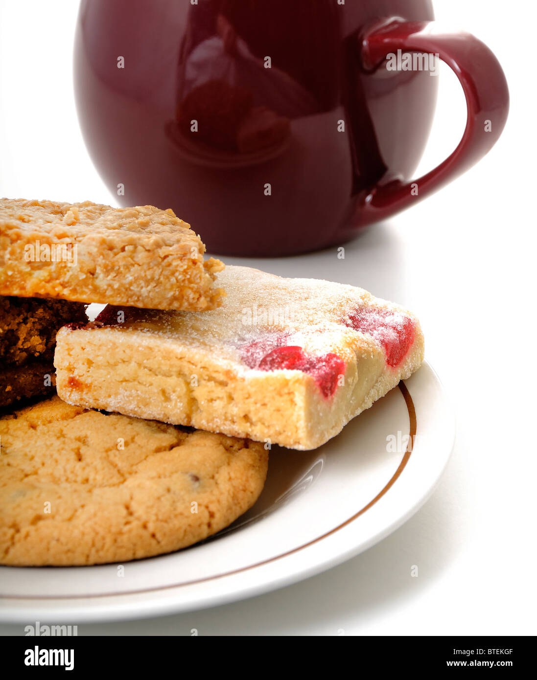 cake slices with cup Stock Photo - Alamy