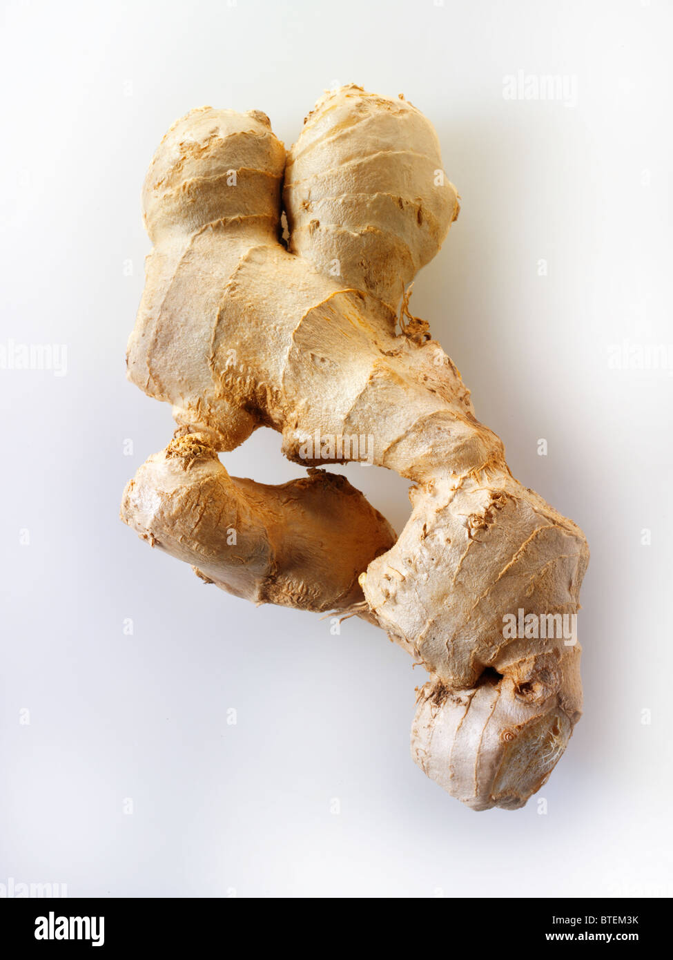 whole fresh root ginger composed arrangement isolated against a white ...