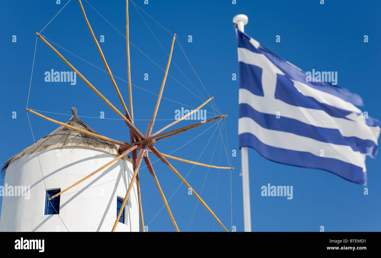 Oia (Ia), Santorini Island, Greece. Windmill Stock Photo - Alamy