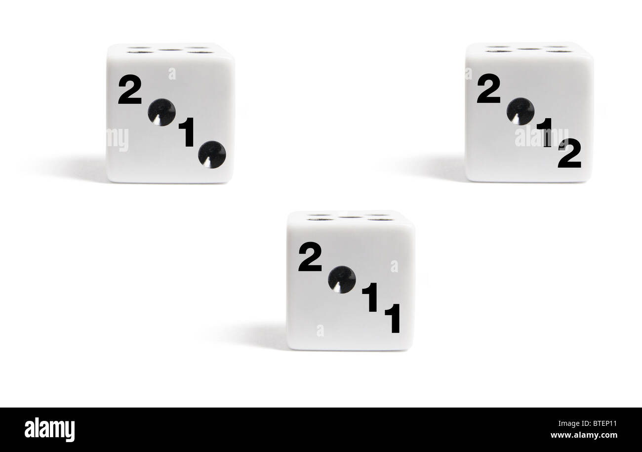 Dice with Years Stock Photo - Alamy