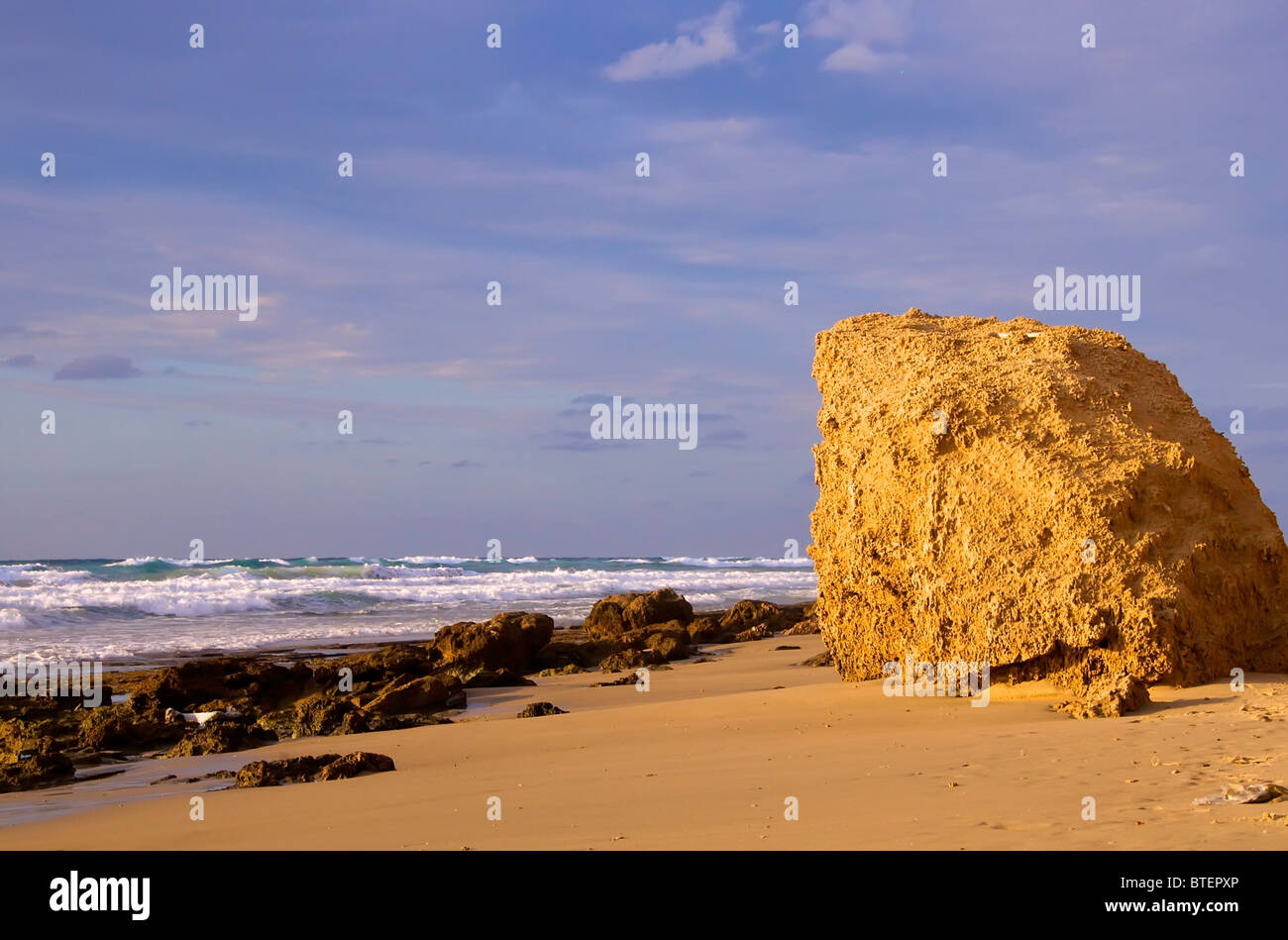 large rock with sea background Stock Photo - Alamy