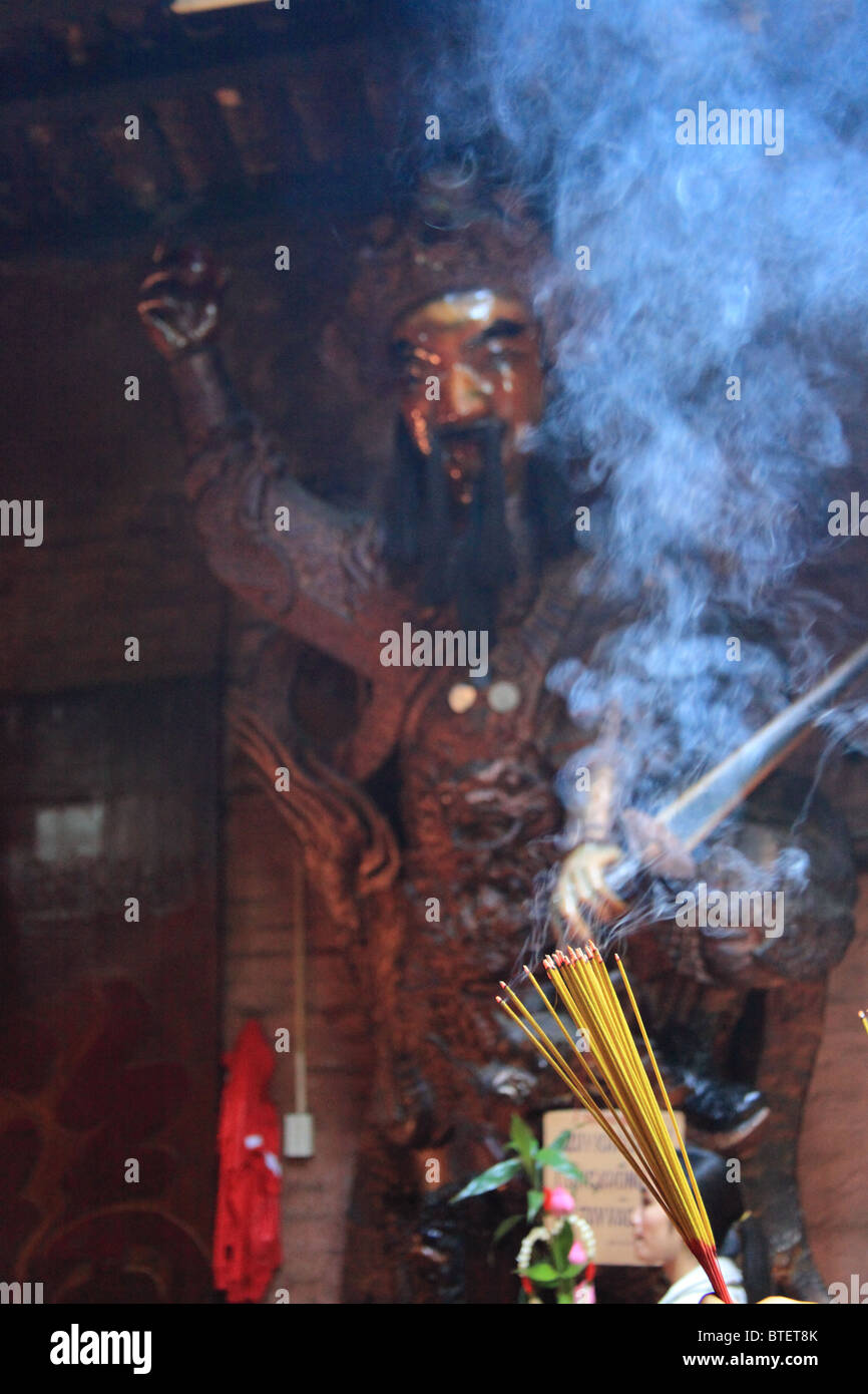 Statue of the jade Emperor at the den Ngoc pagoda in Saigon, Vietnam ...