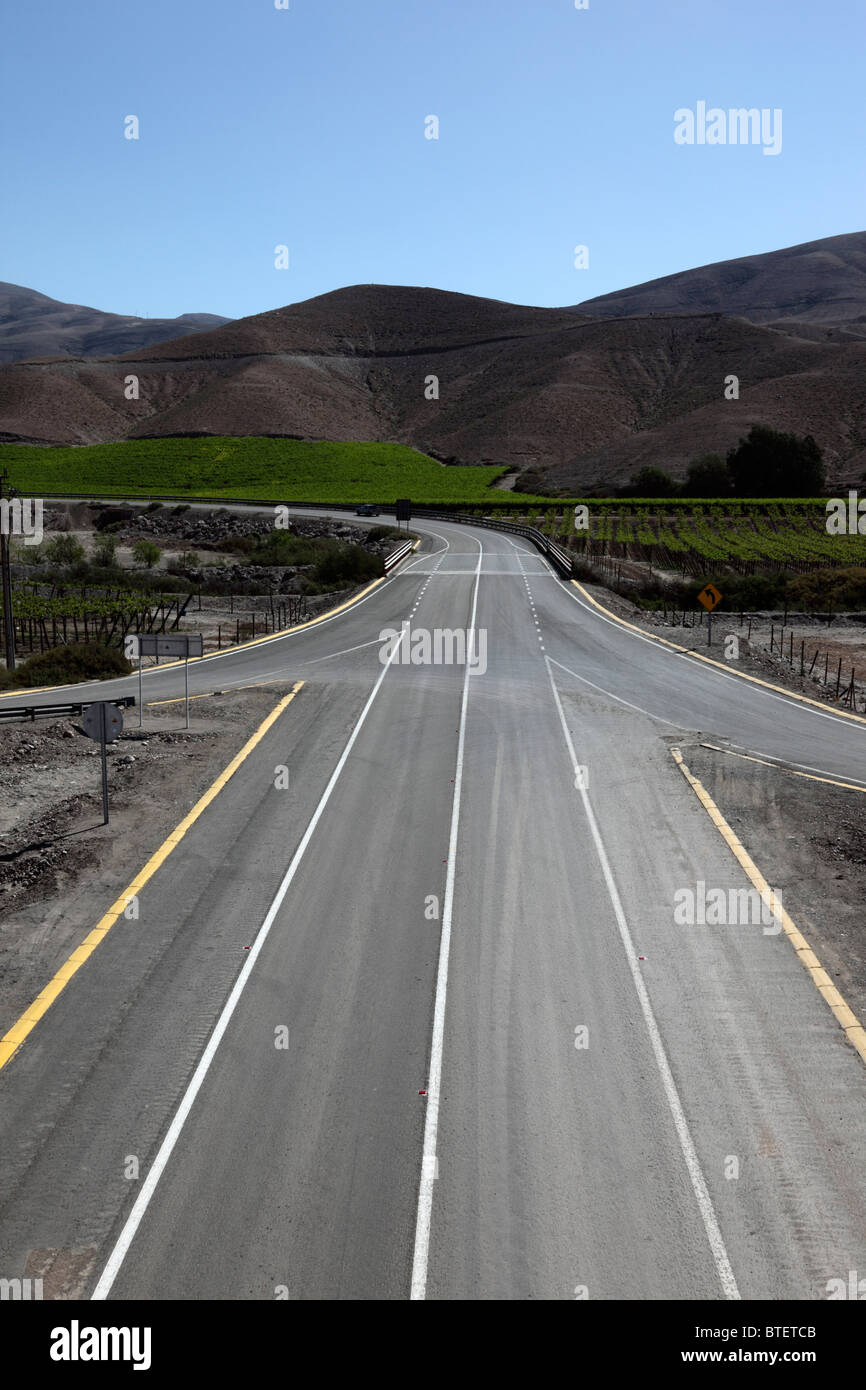Main road passing vineyards , Copiapo Valley , Region III , Chile Stock ...