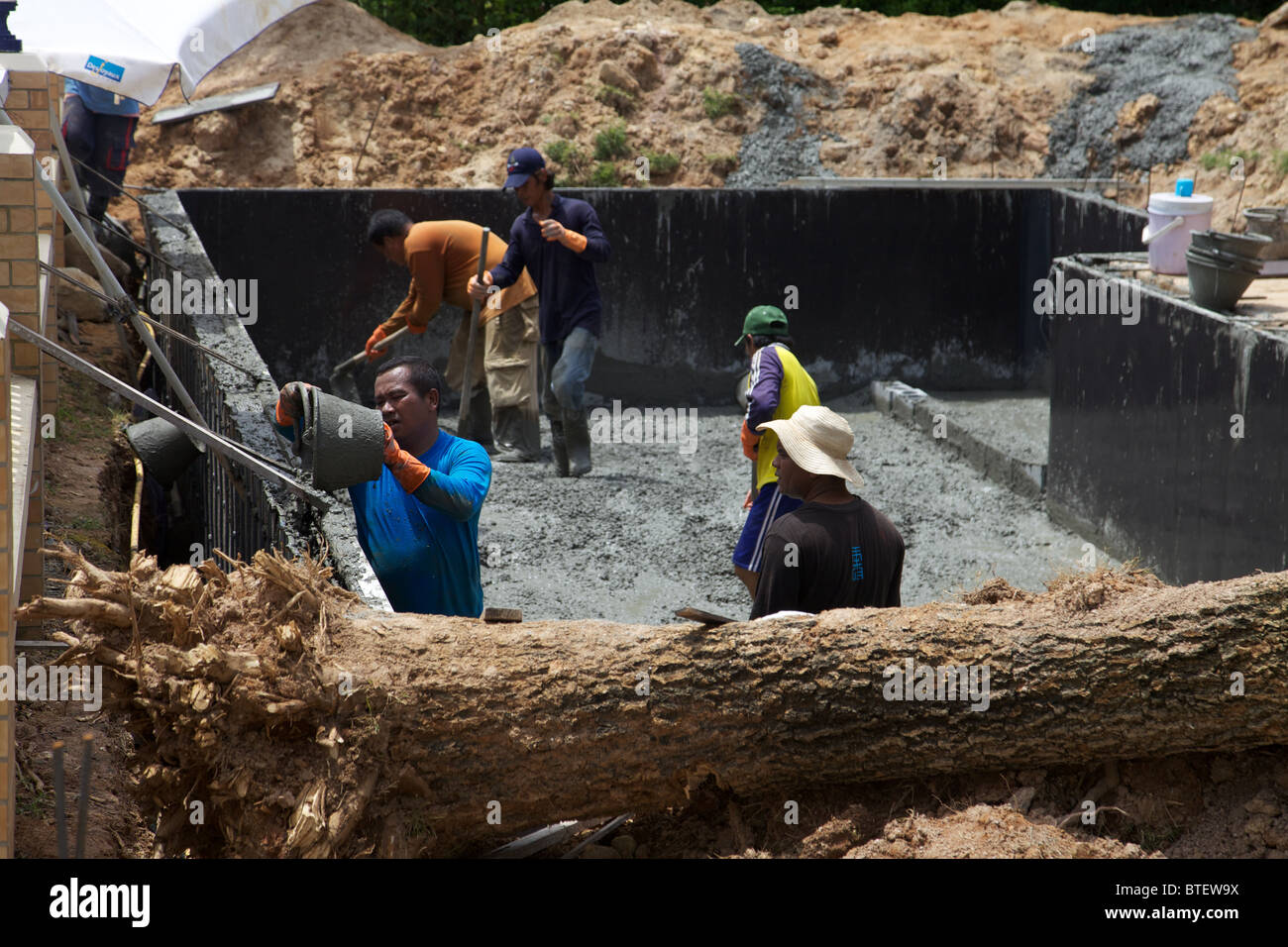 A swimming pool being built in Phuket, Thailand Stock Photo - Alamy