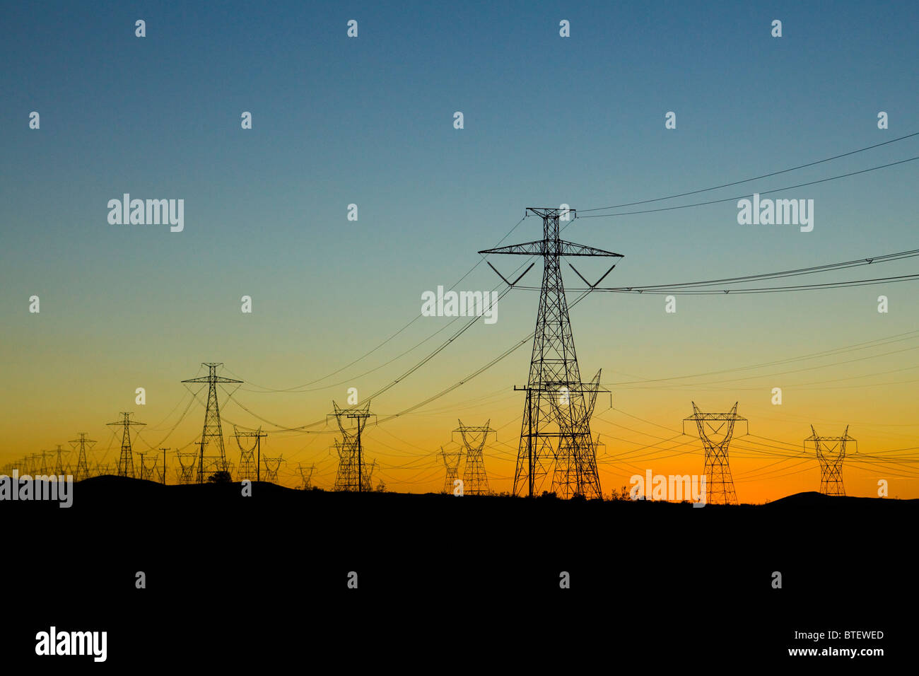 Electricity transmission towers (electric pylons) - California USA ...