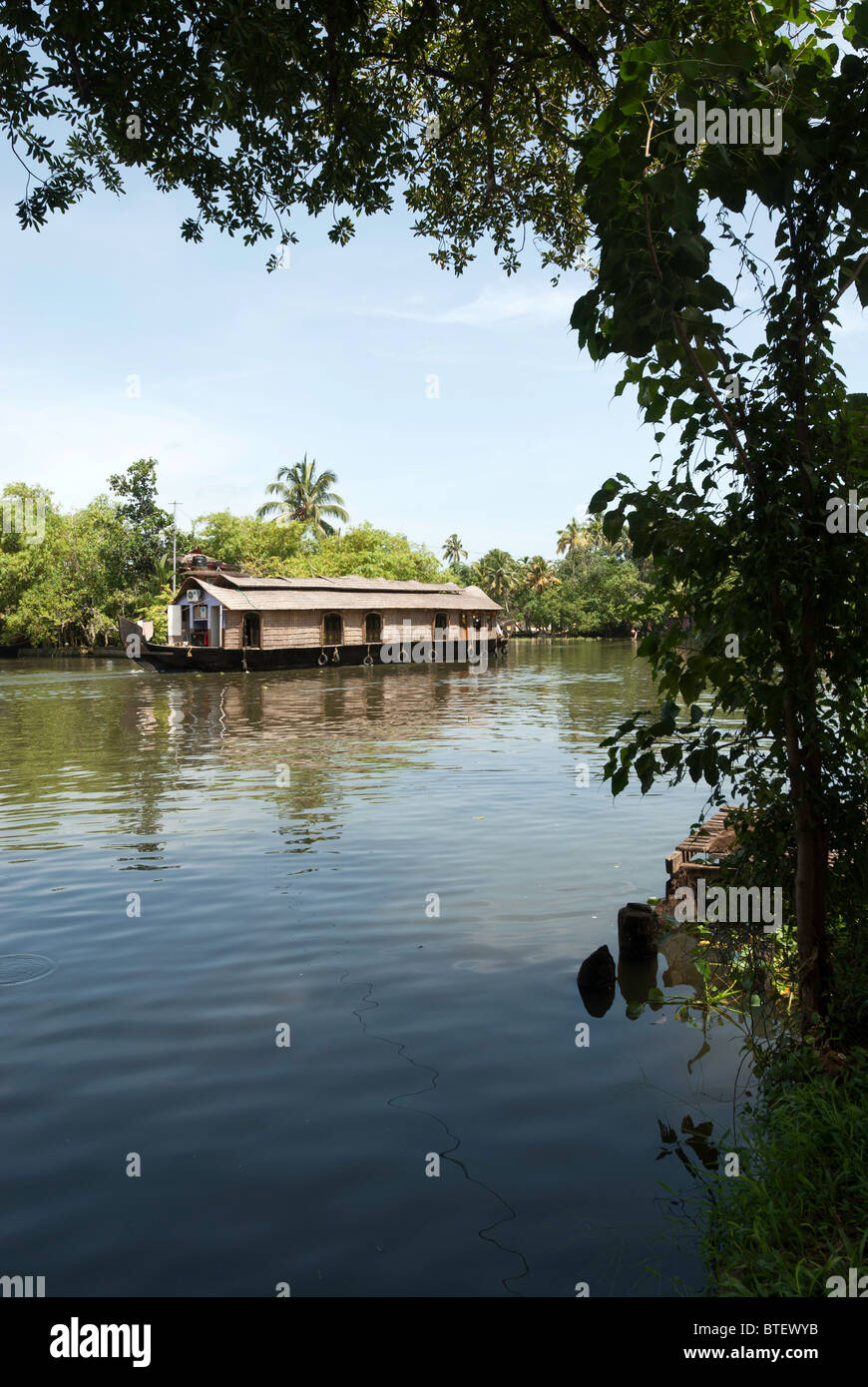 Houseboat in backwaters of Kuttanad ; Alleppey; Alappuzha ; Kerala ...