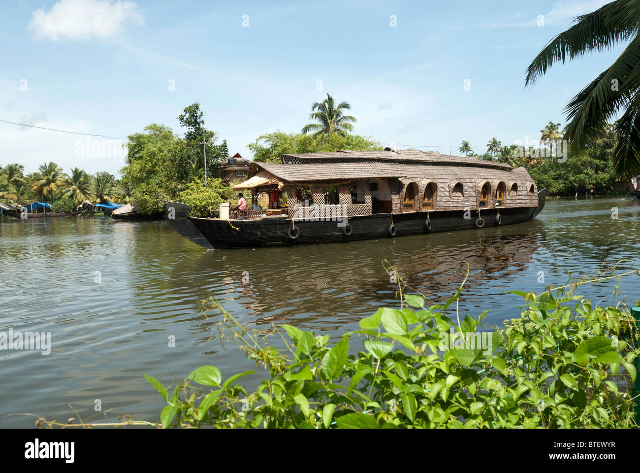 Houseboat in backwaters of Kuttanad ; Alleppey; Alappuzha ; Kerala ...