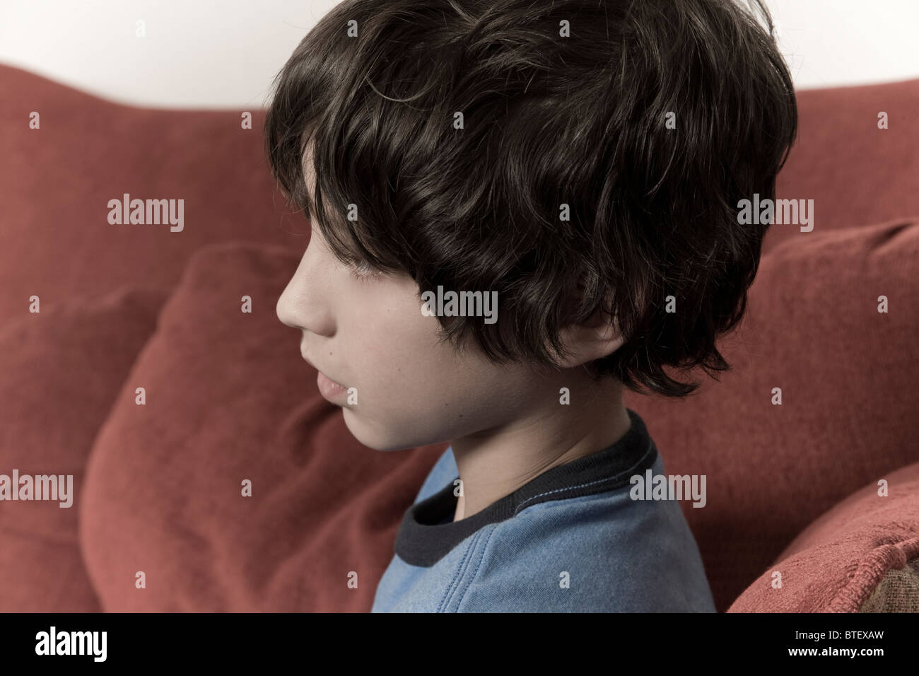 Portrait of boy in profile Stock Photo - Alamy