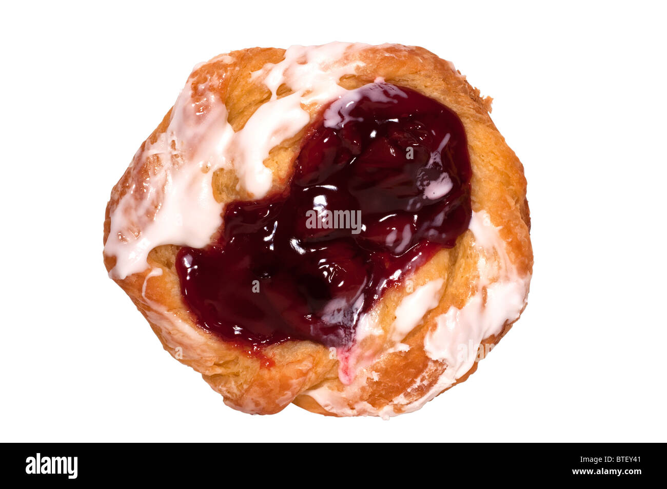 Cherry danish isolated on white background with clipping path Stock ...
