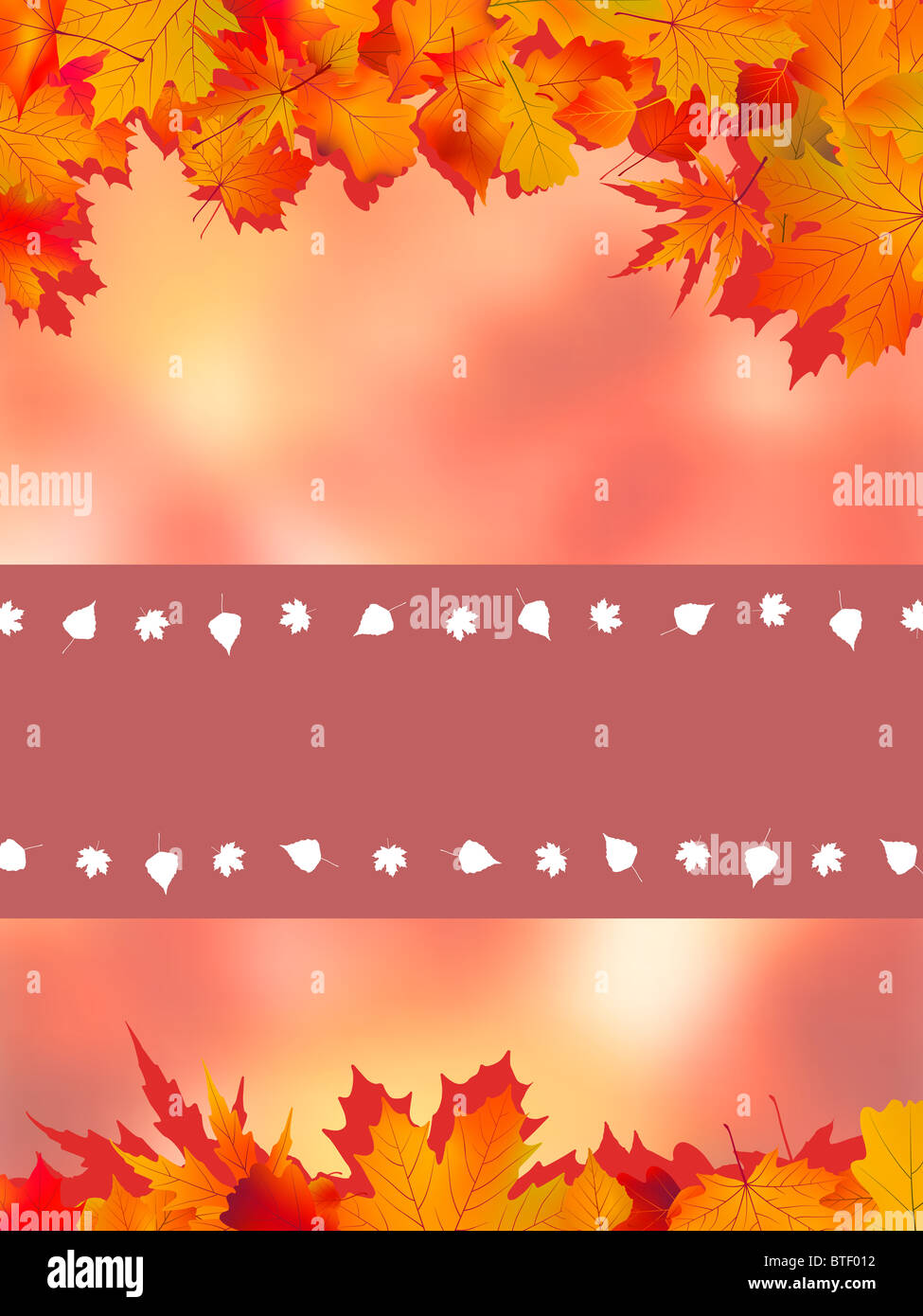 Thank you card on a bright autumn background of leaves Stock Photo - Alamy