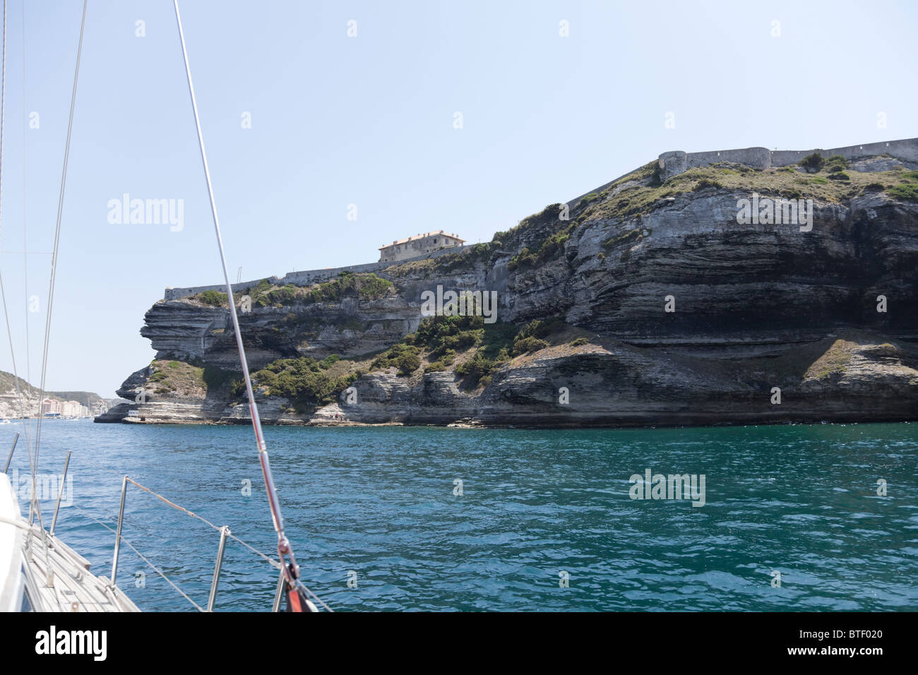 Bonifacio strait between Corsica and Sardinia, view of outside of ...