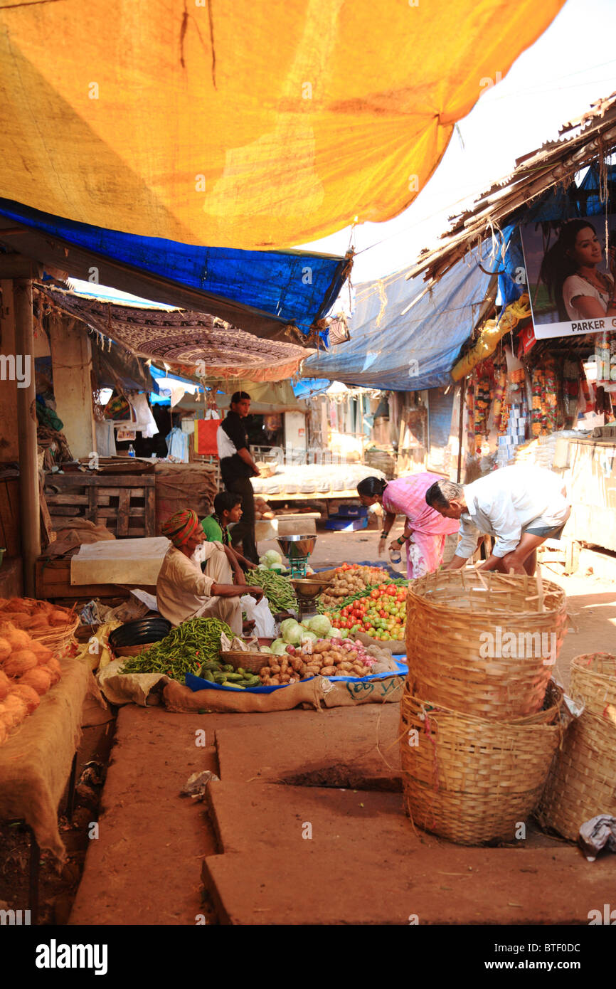 Traditional food market in Goa India Stock Photo - Alamy