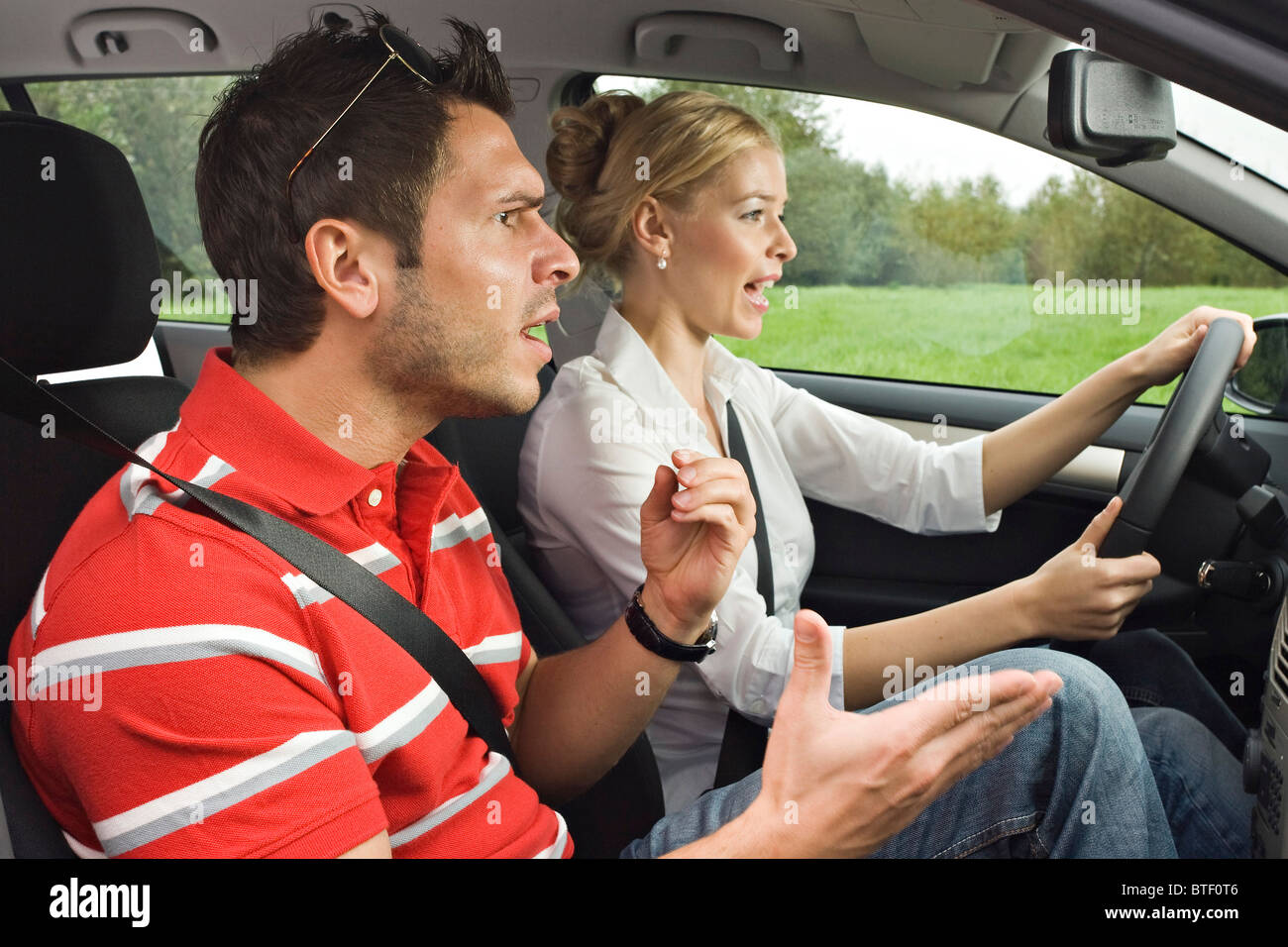 Couple arguing car driving hi-res stock photography and images - Alamy