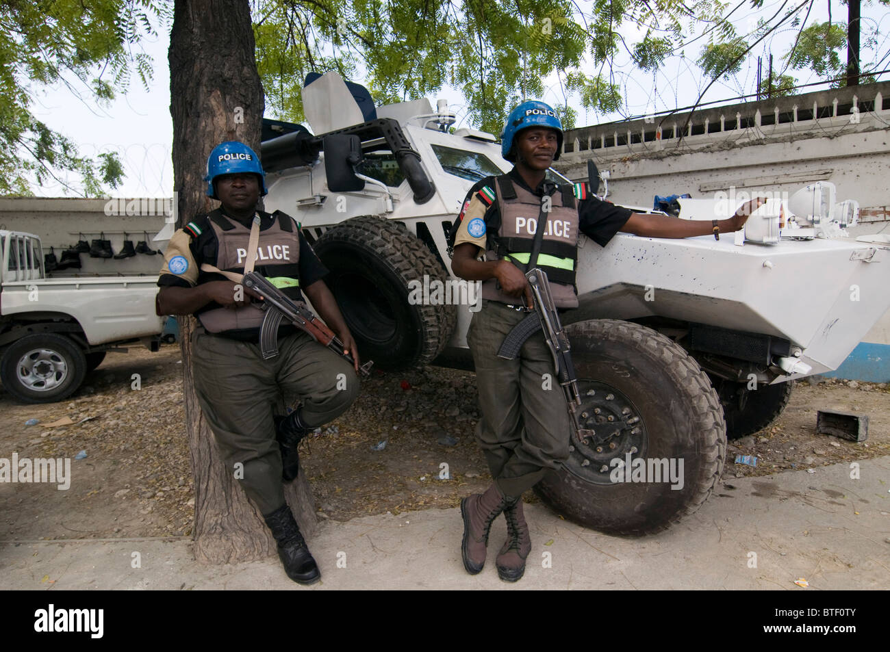 PORT AU PRINCE - HAITI, 11 MARCH 2010: United Nations Peacekeepers from ...