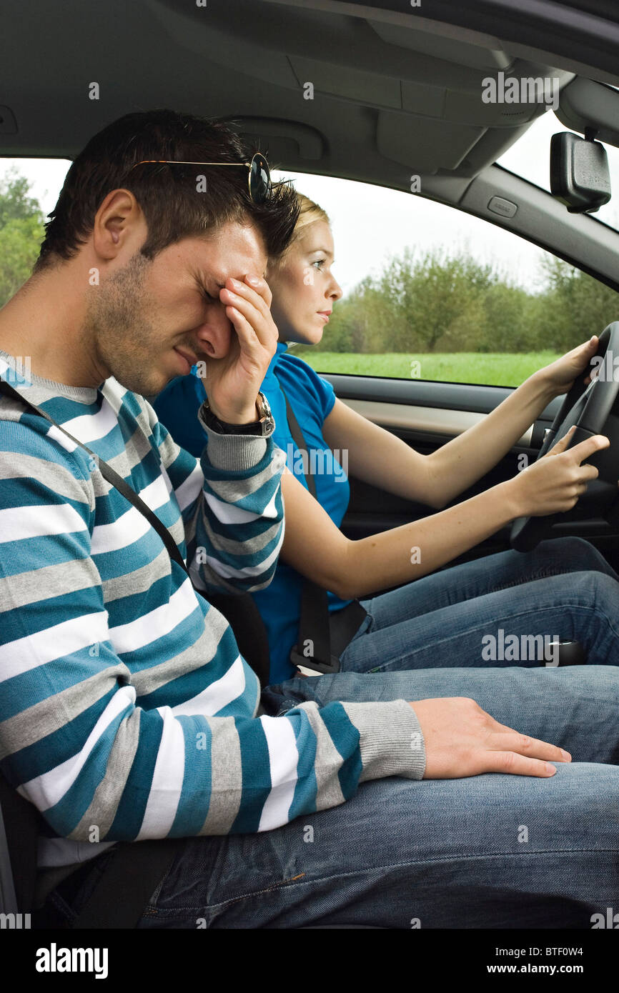 Couple arguing car driving hi-res stock photography and images - Alamy