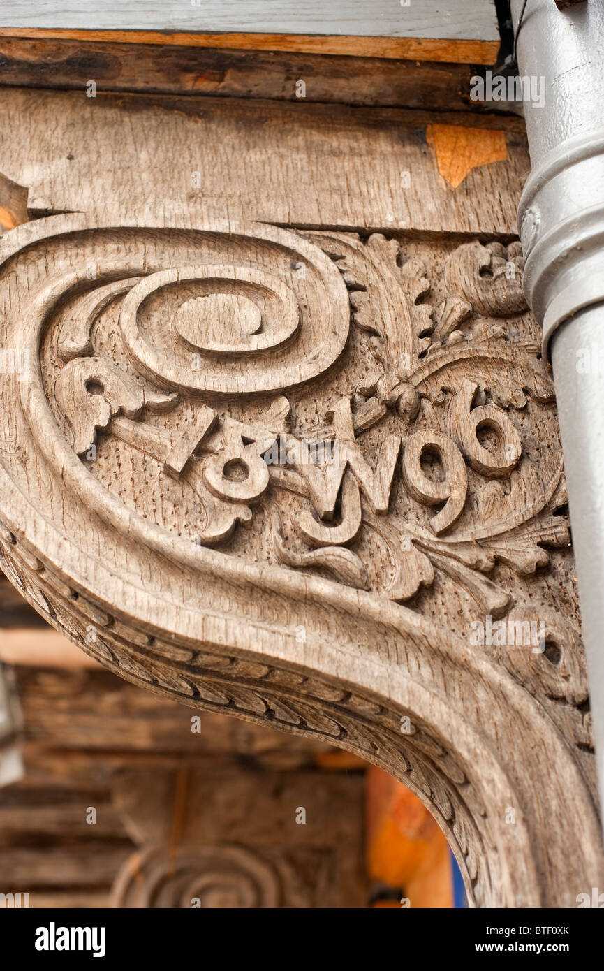 Ornate Wood Carving 1896 Tewkesbury Stock Photo - Alamy