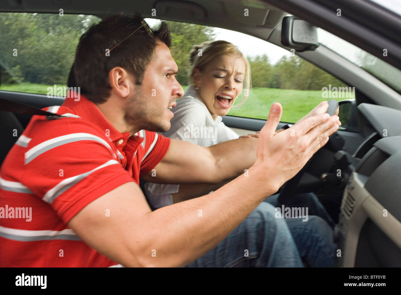 Couple arguing car driving hi-res stock photography and images - Alamy
