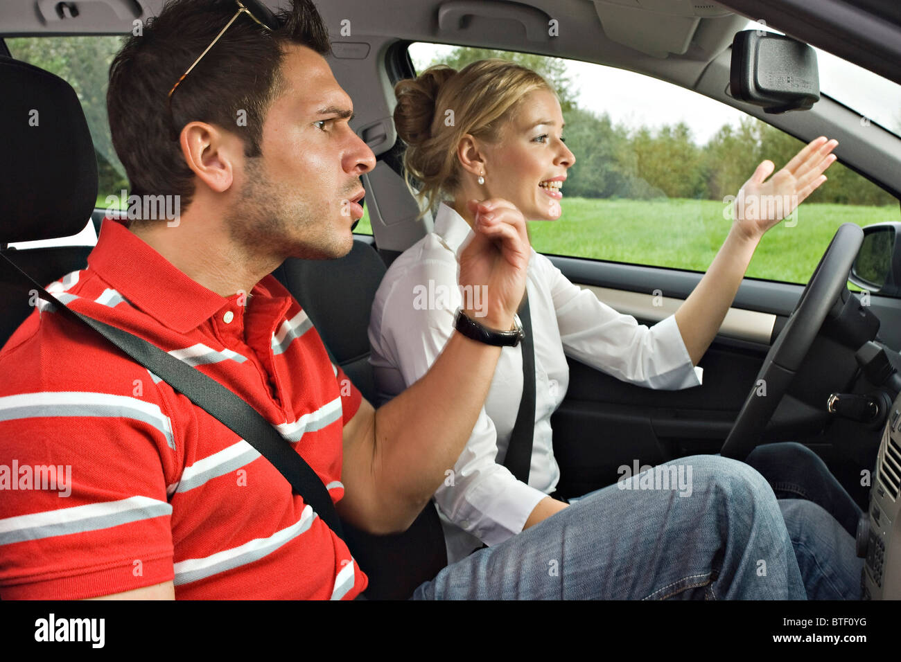 Couple arguing car driving hi-res stock photography and images - Alamy