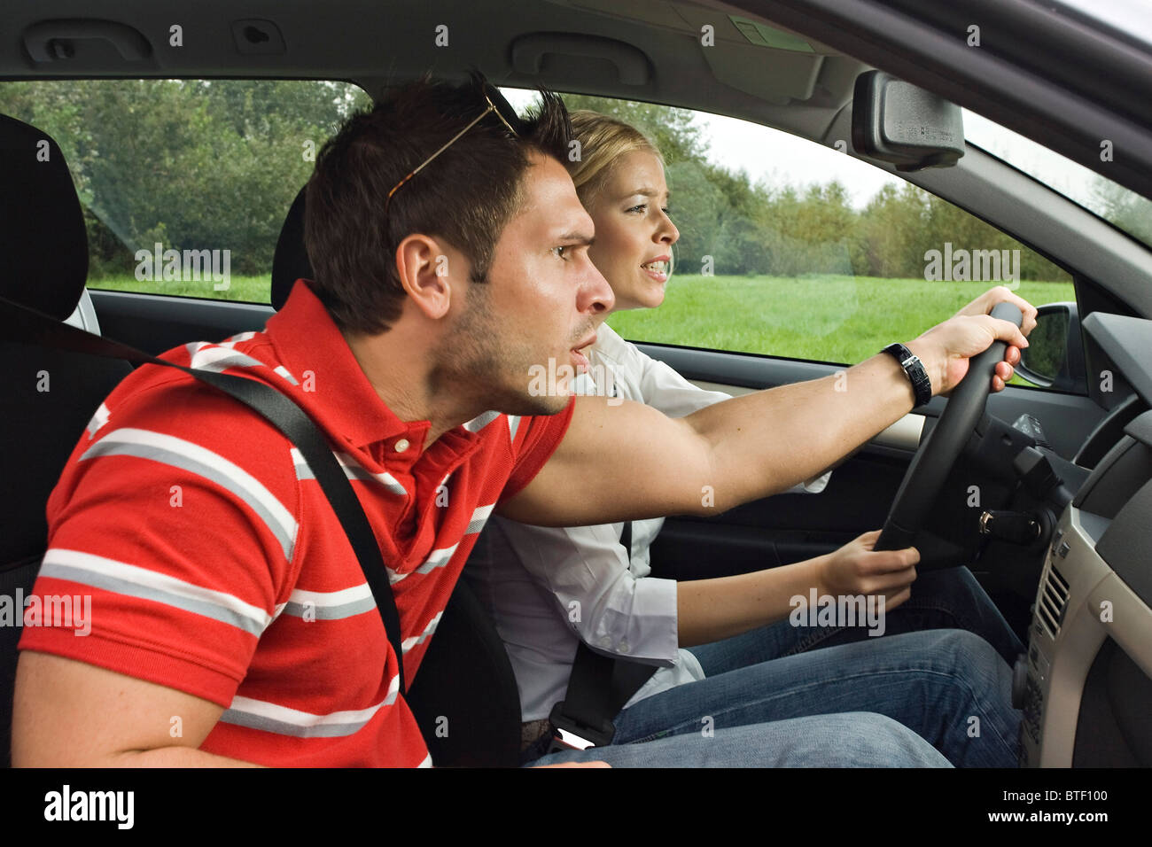 Couple arguing car driving hi-res stock photography and images - Alamy