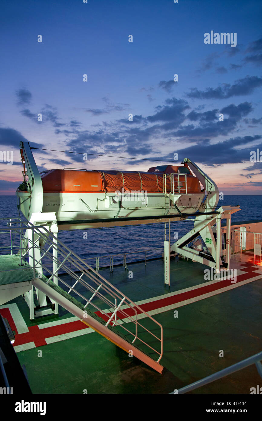 Lifeboat. Ferry Barcelona-Mallorca. Spain Stock Photo - Alamy