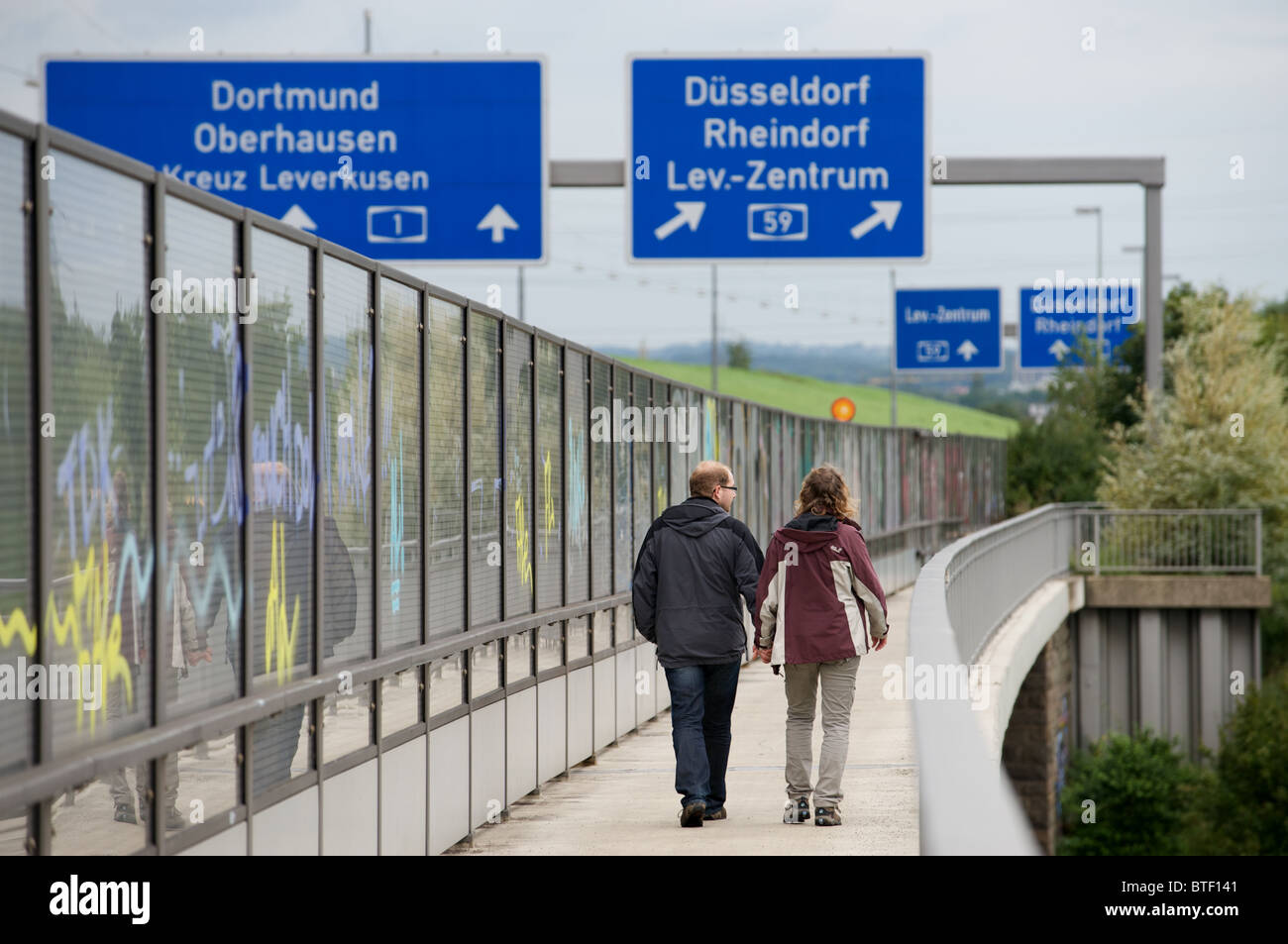 People walking over motorway hi-res stock photography and images - Alamy