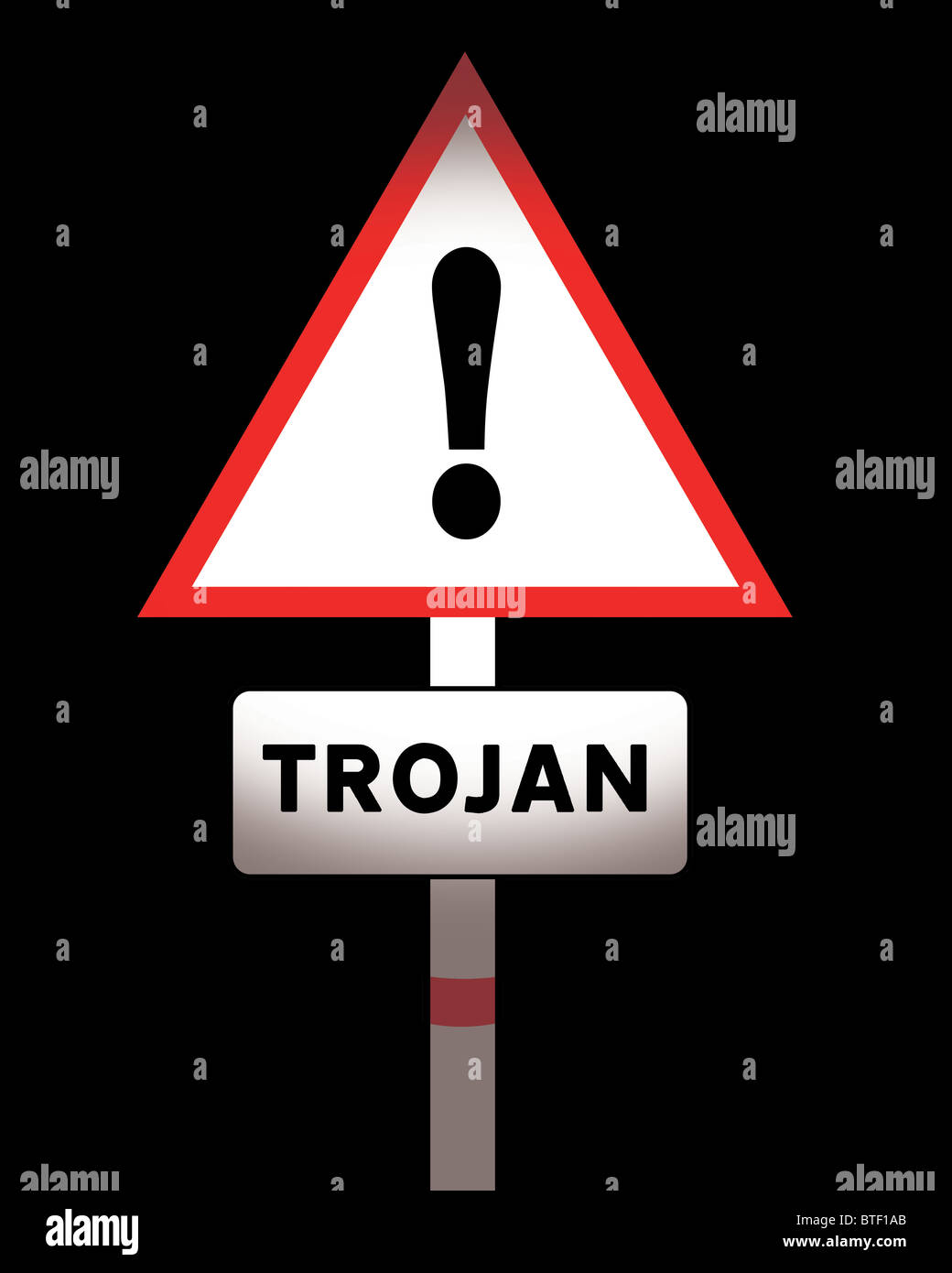 trojan warning sign Stock Photo - Alamy