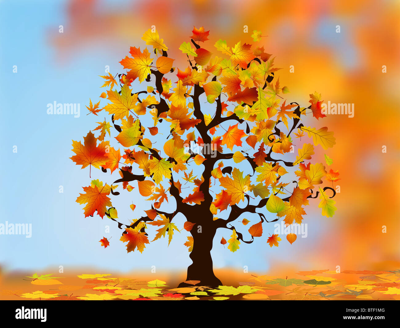 Tree wind cartoon hi-res stock photography and images - Alamy