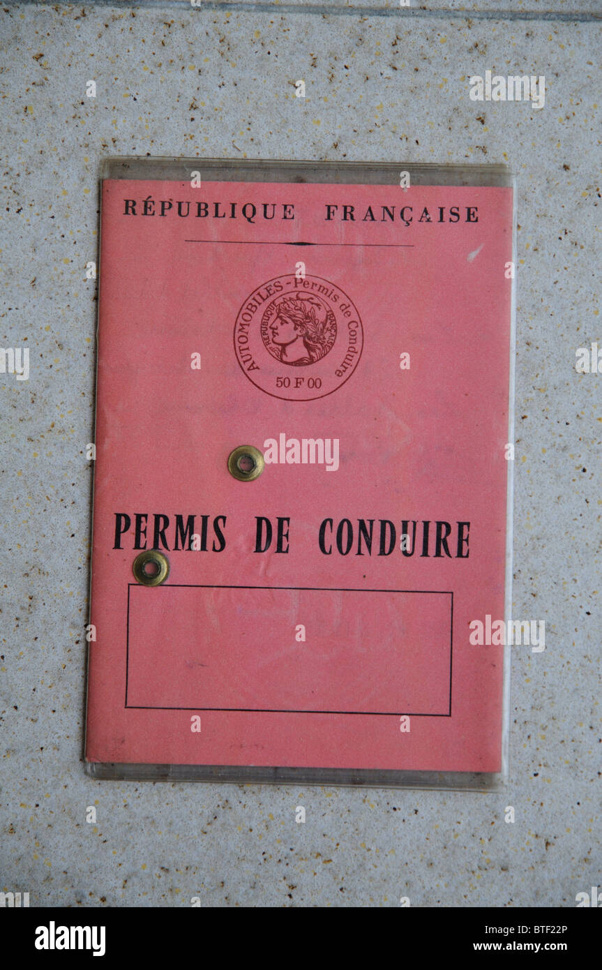 French driving licence front cover Stock Photo - Alamy