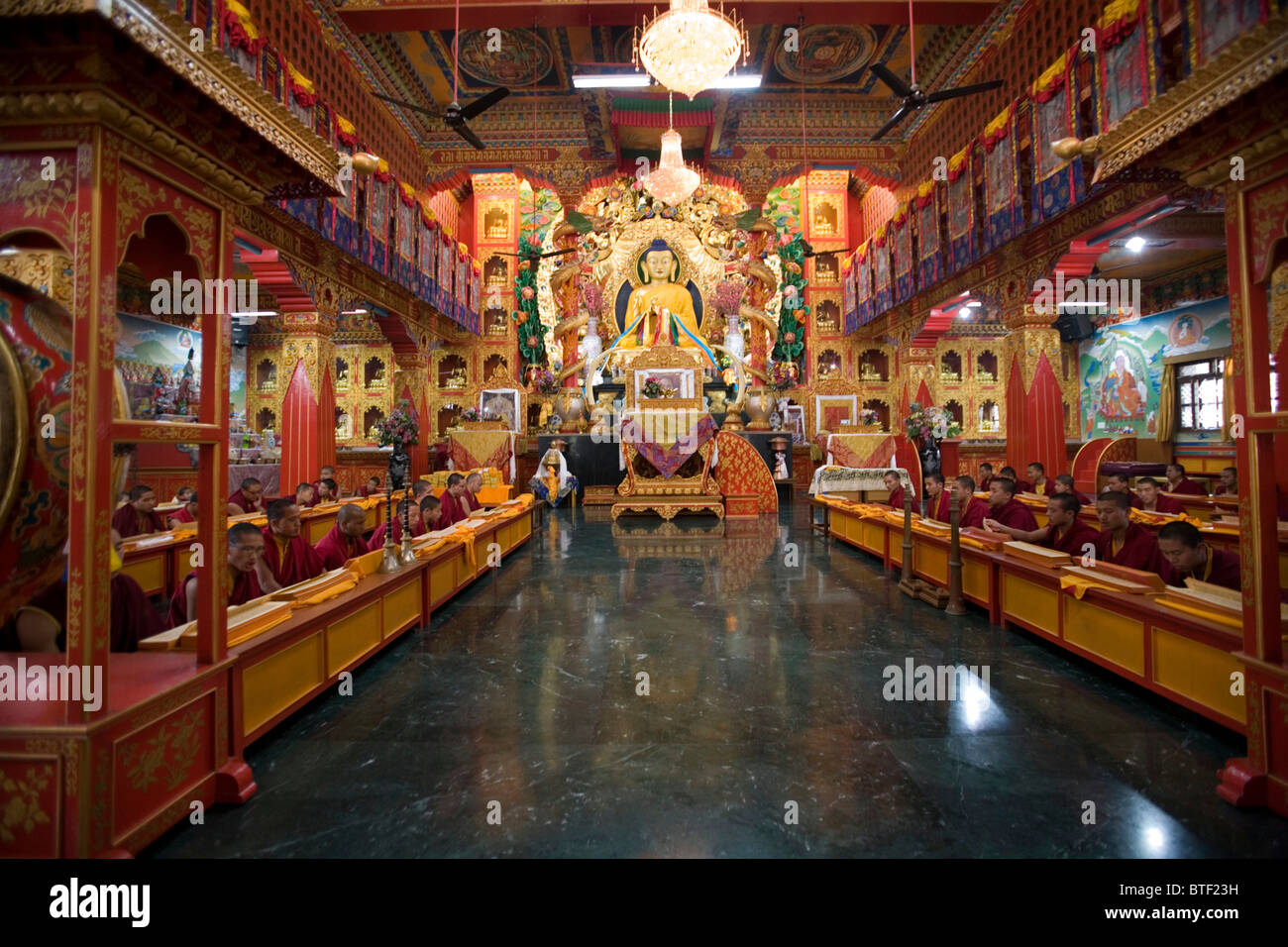 Young scholars studying the Sutras at Tibetan Monastery Vajra Vidhya ...
