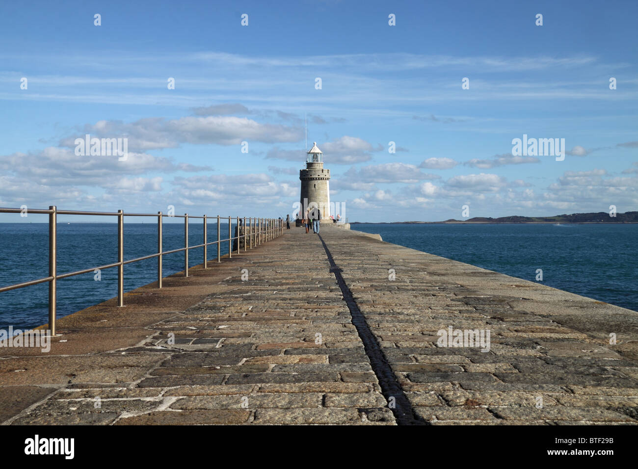 Lighthouse and Pier St Peter Port Guernsey Stock Photo - Alamy