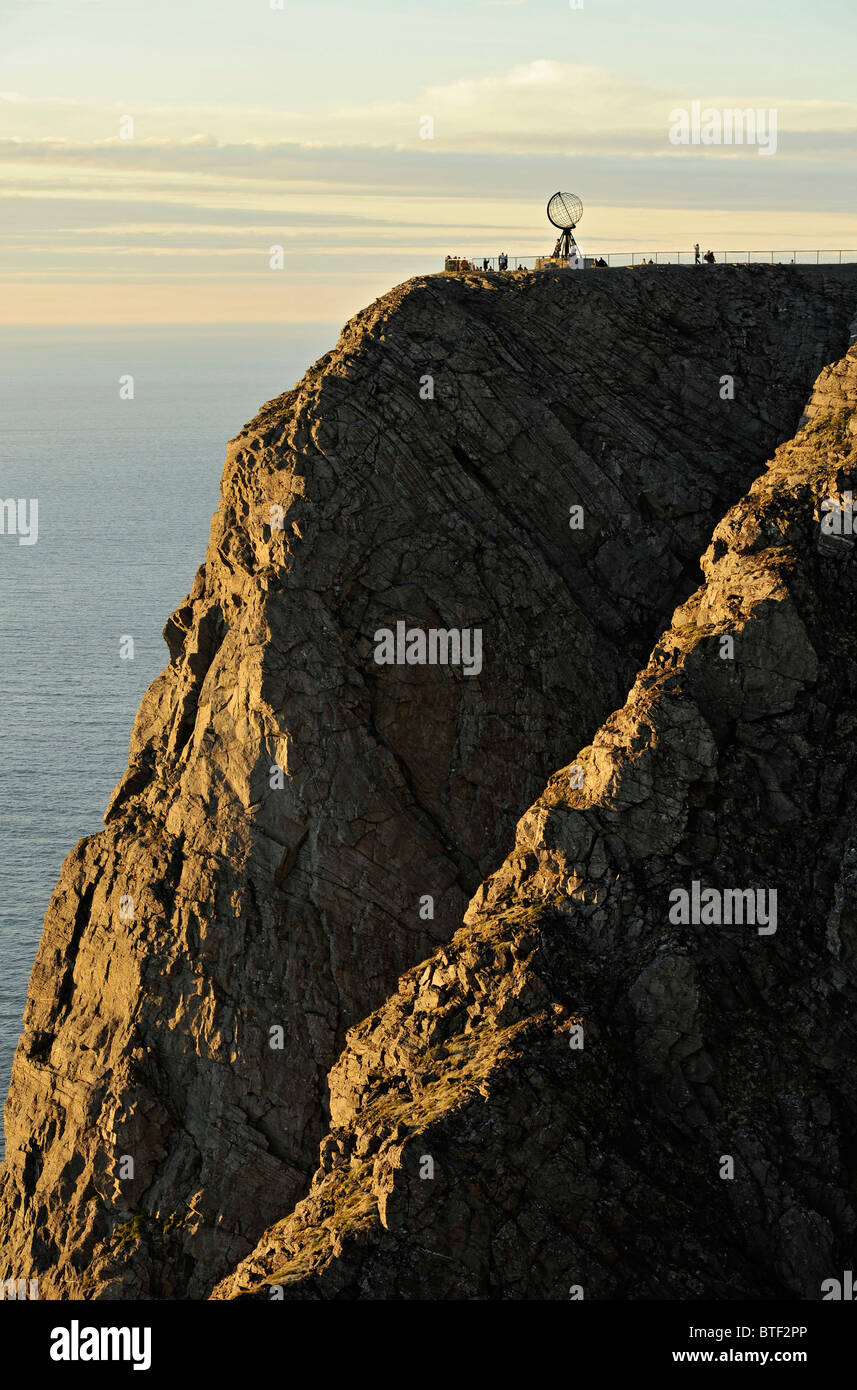 The steep cliff at North Cape, Nordkapp, in Finnmark, North Norway ...