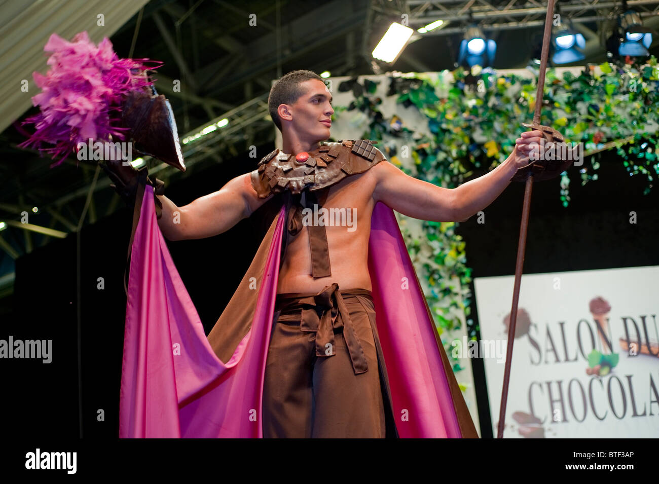PARIS, FRANCE, Male Fashion Model at Chocolate Trade Show, in Chocolate ...