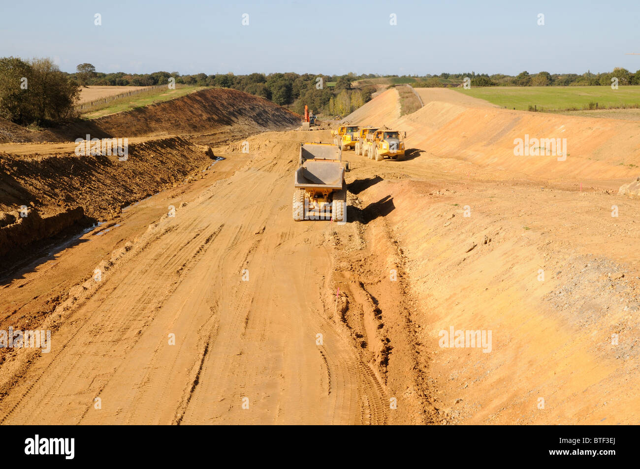 Bypass road under construction around the French town Talmont St ...