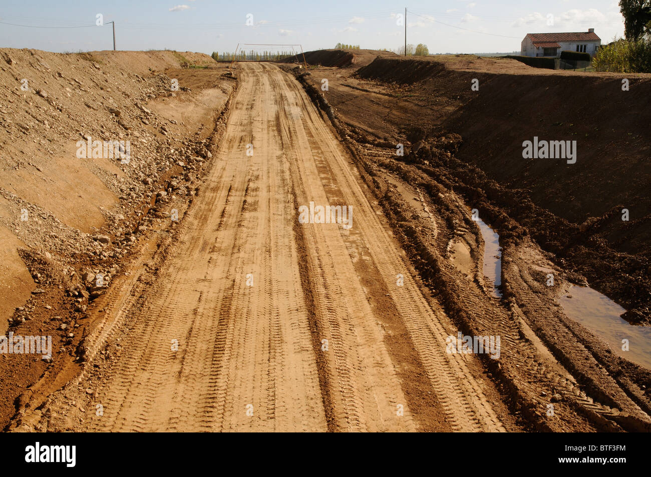 Bypass road under construction around the French town Talmont St ...
