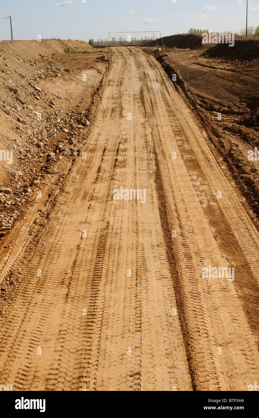 Bypass road under construction around the French town Talmont St ...