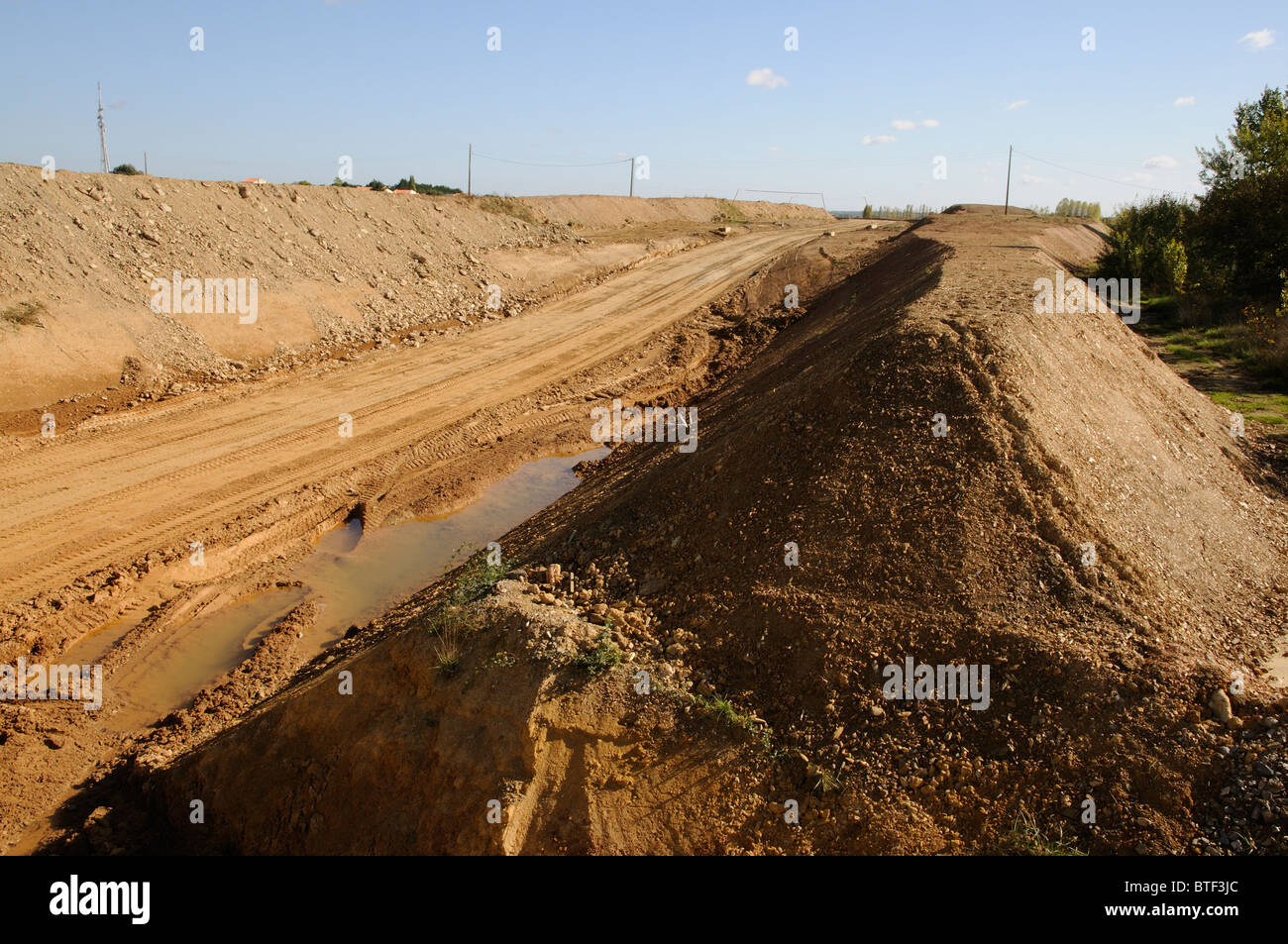 Bypass road under construction around the French town Talmont St ...