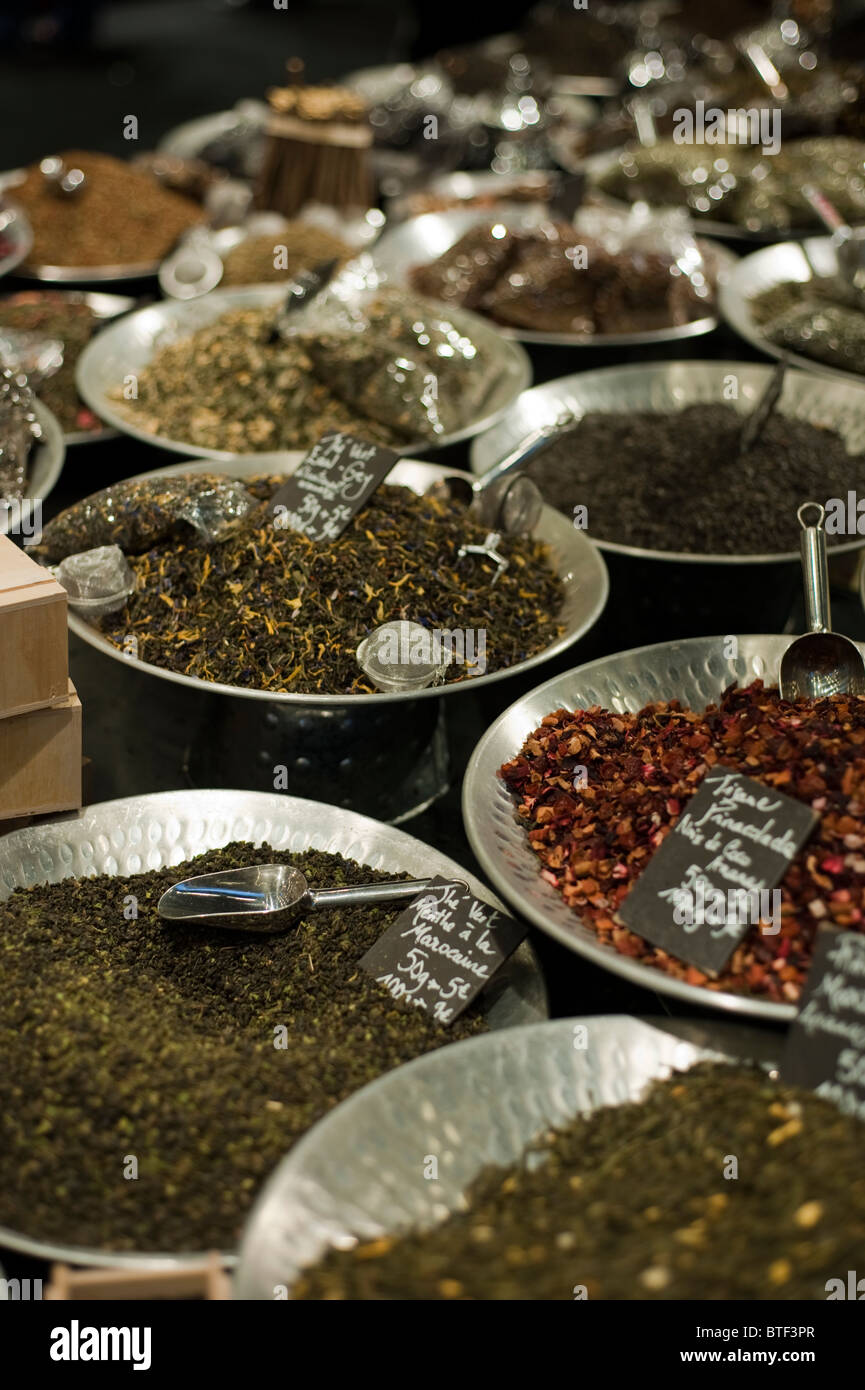 PARIS, FRANCE, Gourmet Food Trade Show, Detail Dry Goods, Teas on ...