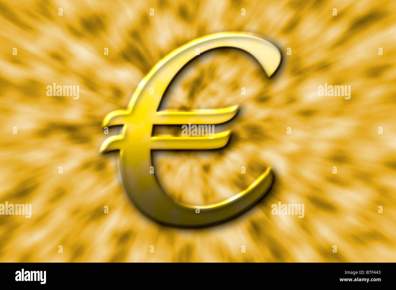 Golden Euro sign on a gold radial background Stock Photo - Alamy