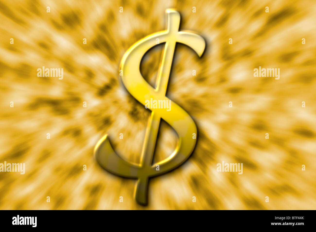 Golden Dollar sign on a gold radial background Stock Photo - Alamy