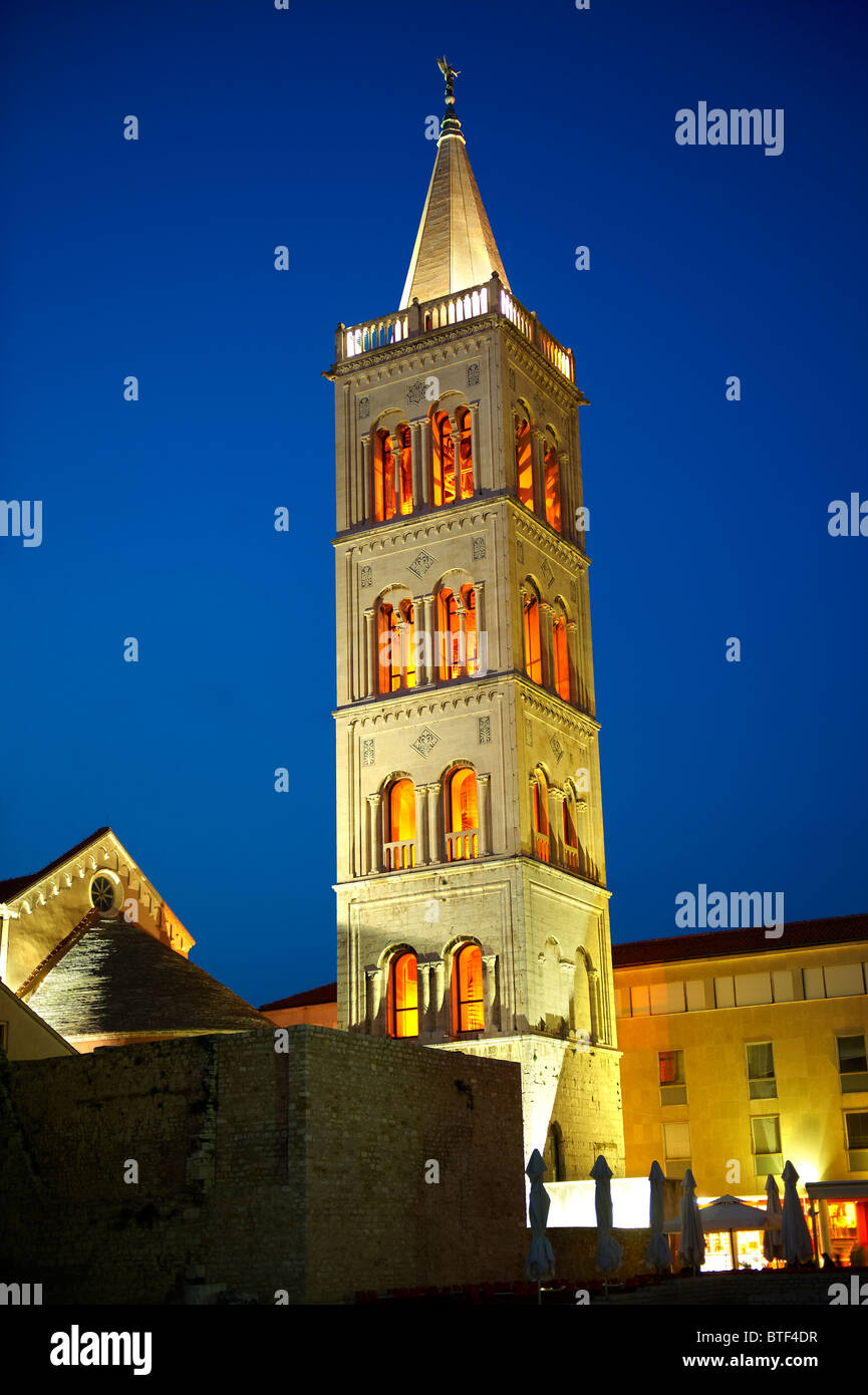 Bell tower of the zadar cathedral of st anastasia hi-res stock ...