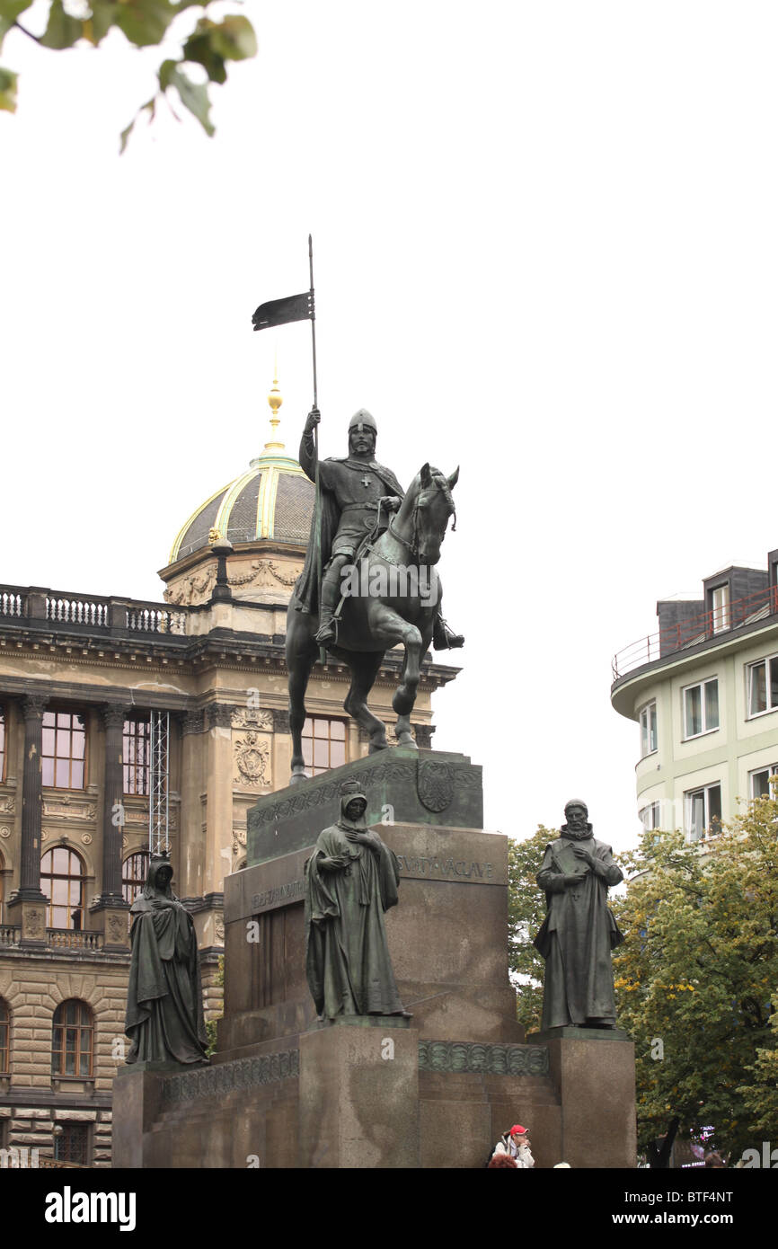 Wenceslas Square Statue Stock Photo - Alamy