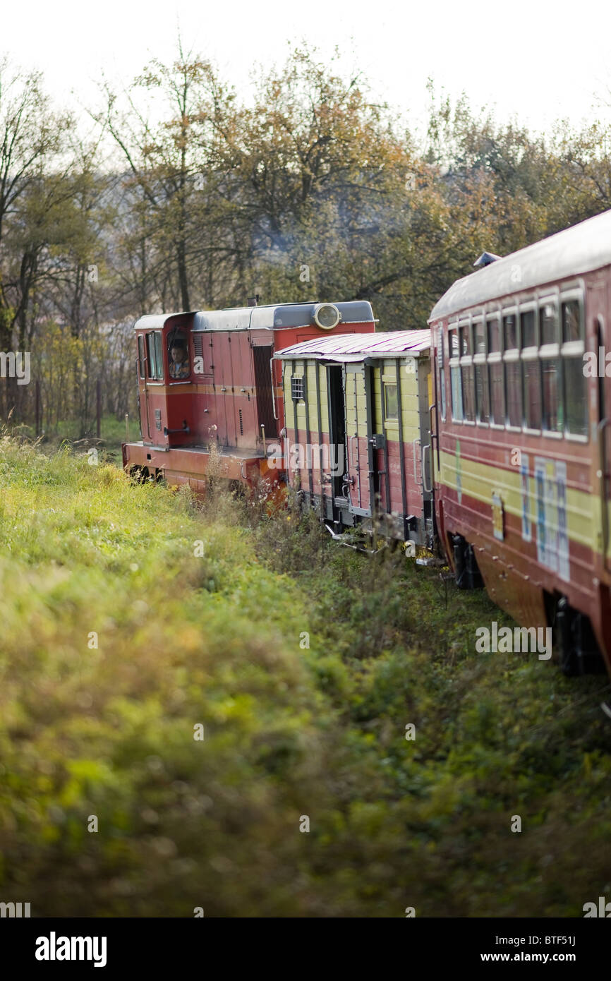 Train side red Stock Photo - Alamy