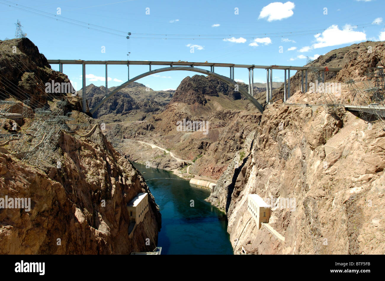 Hoover Dam Las Vegas Boulder City Nevada bridge rocks water Stock Photo ...