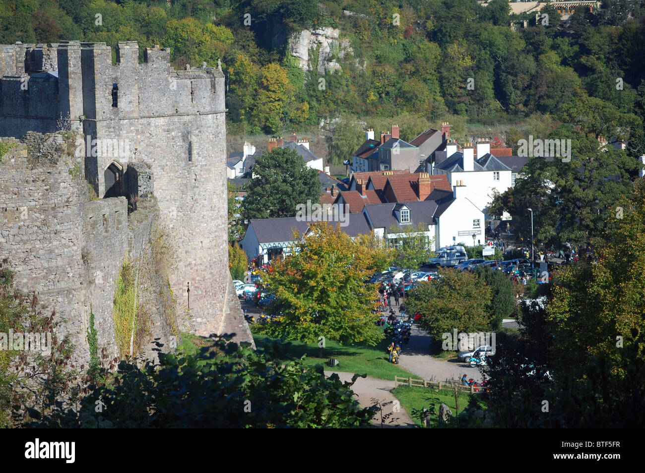 chepstow castle view to river Stock Photo - Alamy