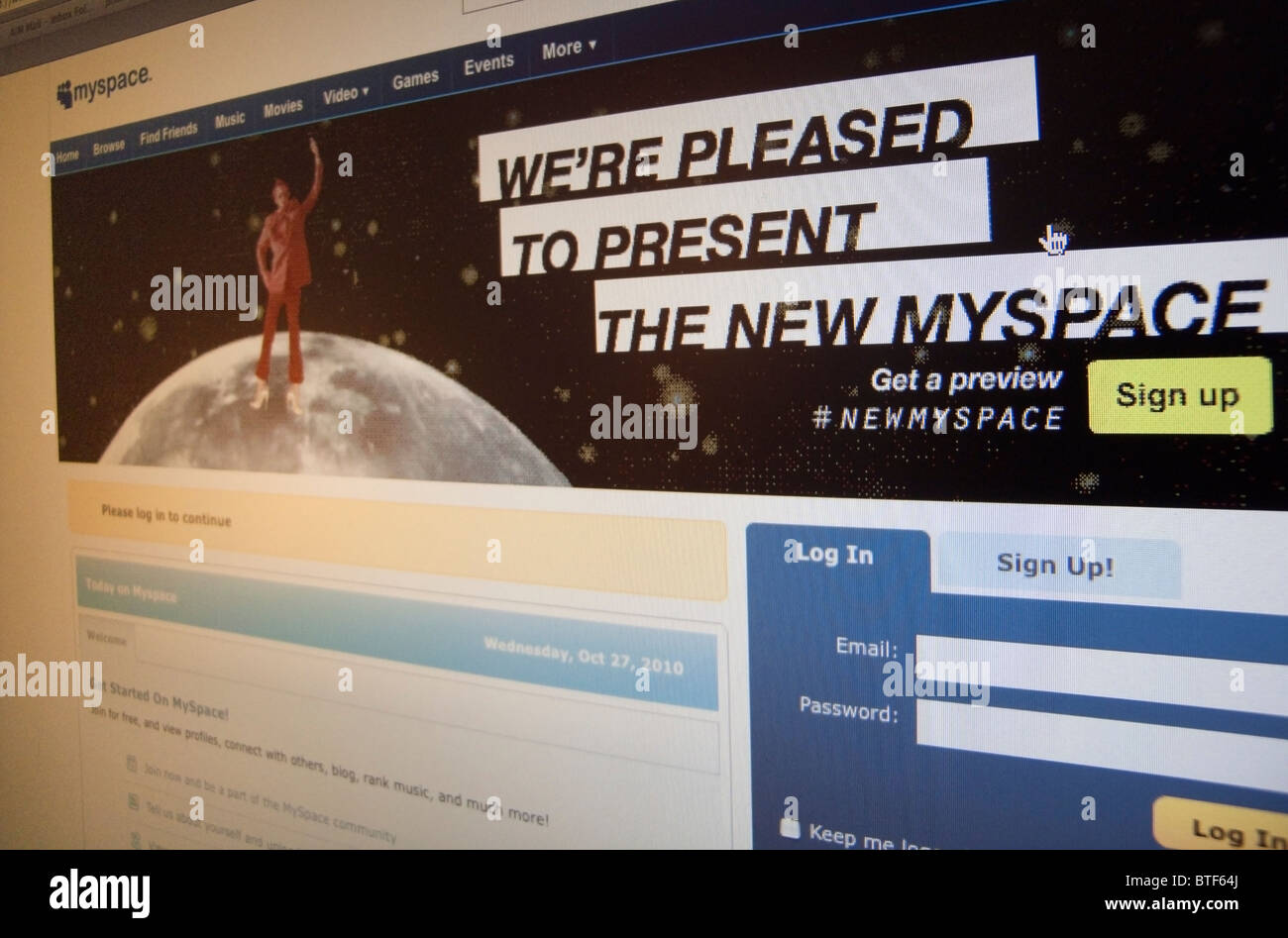 The MySpace social networking website Stock Photo - Alamy