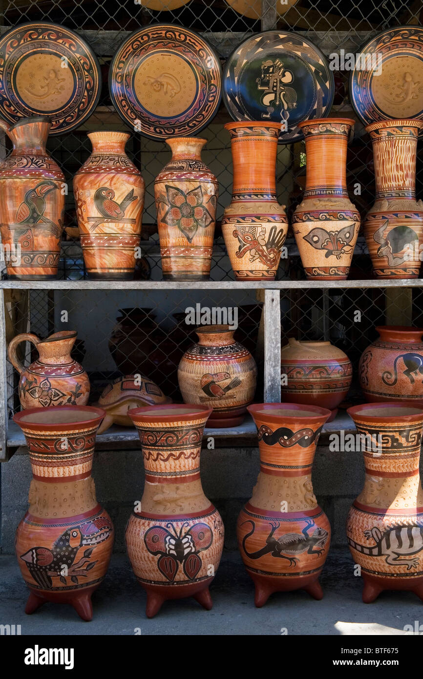 Pottery on sale in village of Guatíl, Guanacaste, Costa Rica Stock ...