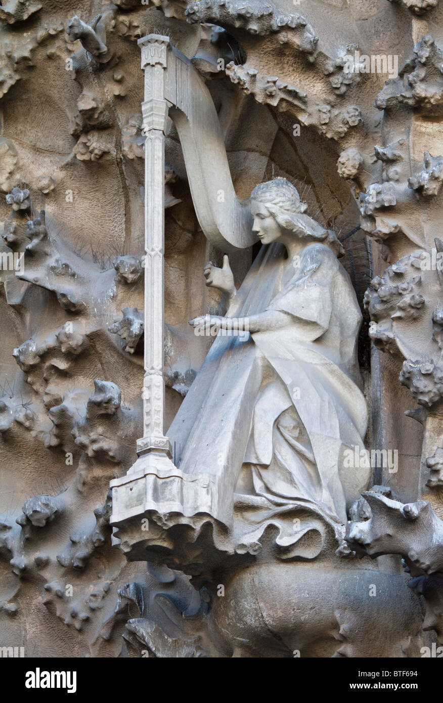 Sagrada Familia Cathedral by Gaudi - detail of the Nativity facade ...
